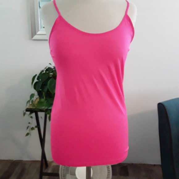 Tops | Bright Pink Stretch Tank Top | Poshmark